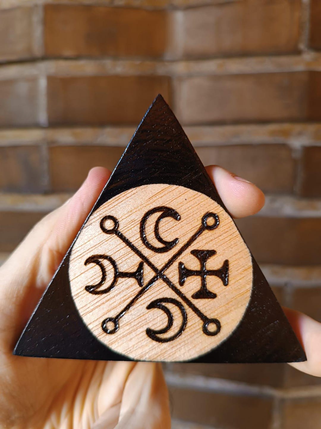DECARABIA Sigil Goetia, Burned in Plywood, Triangle of Invocation 10cm ...