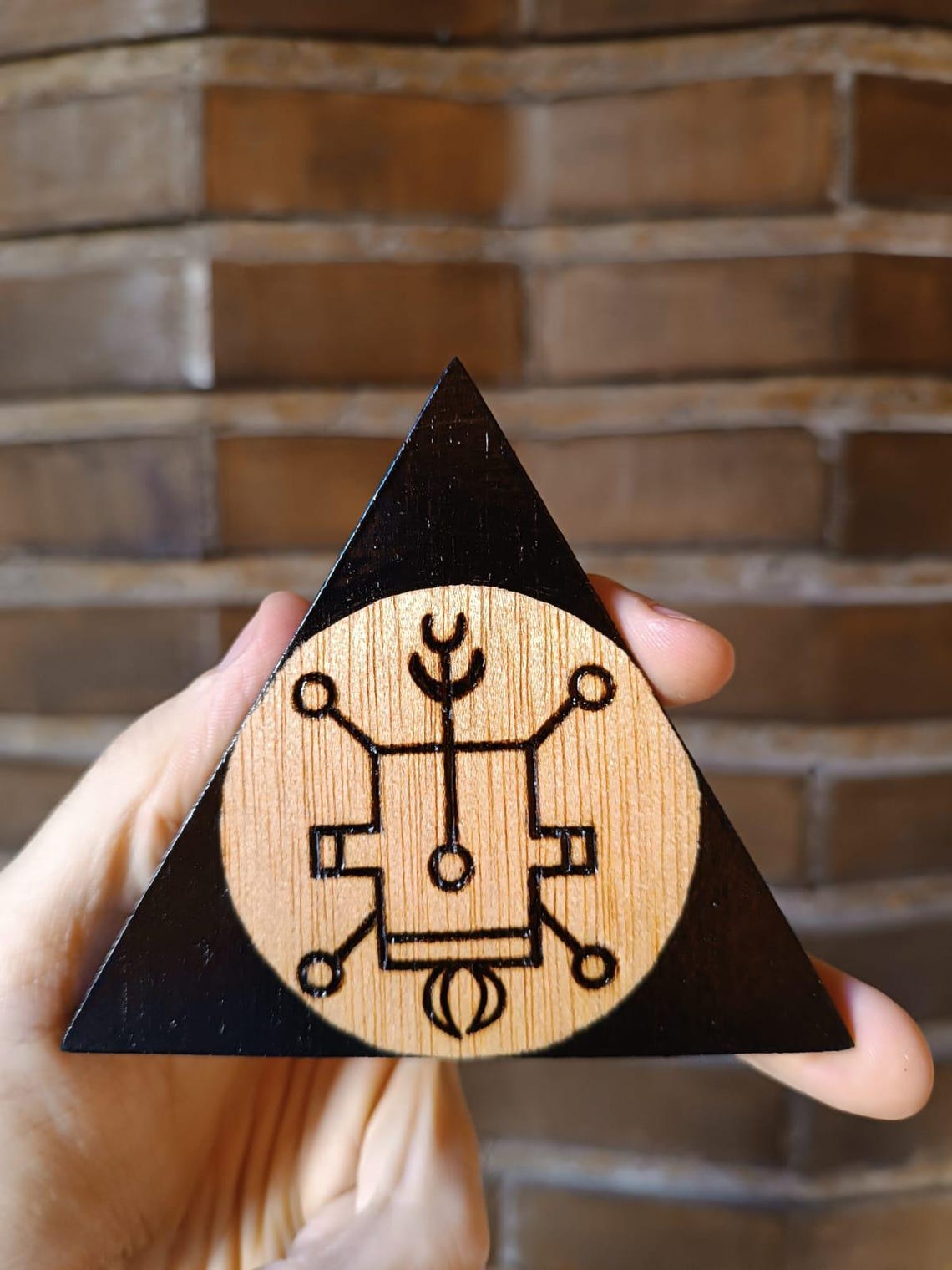 VASSAGO Sigil Goetia, Burned in Plywood, Triangle of Invocation 10cm ...