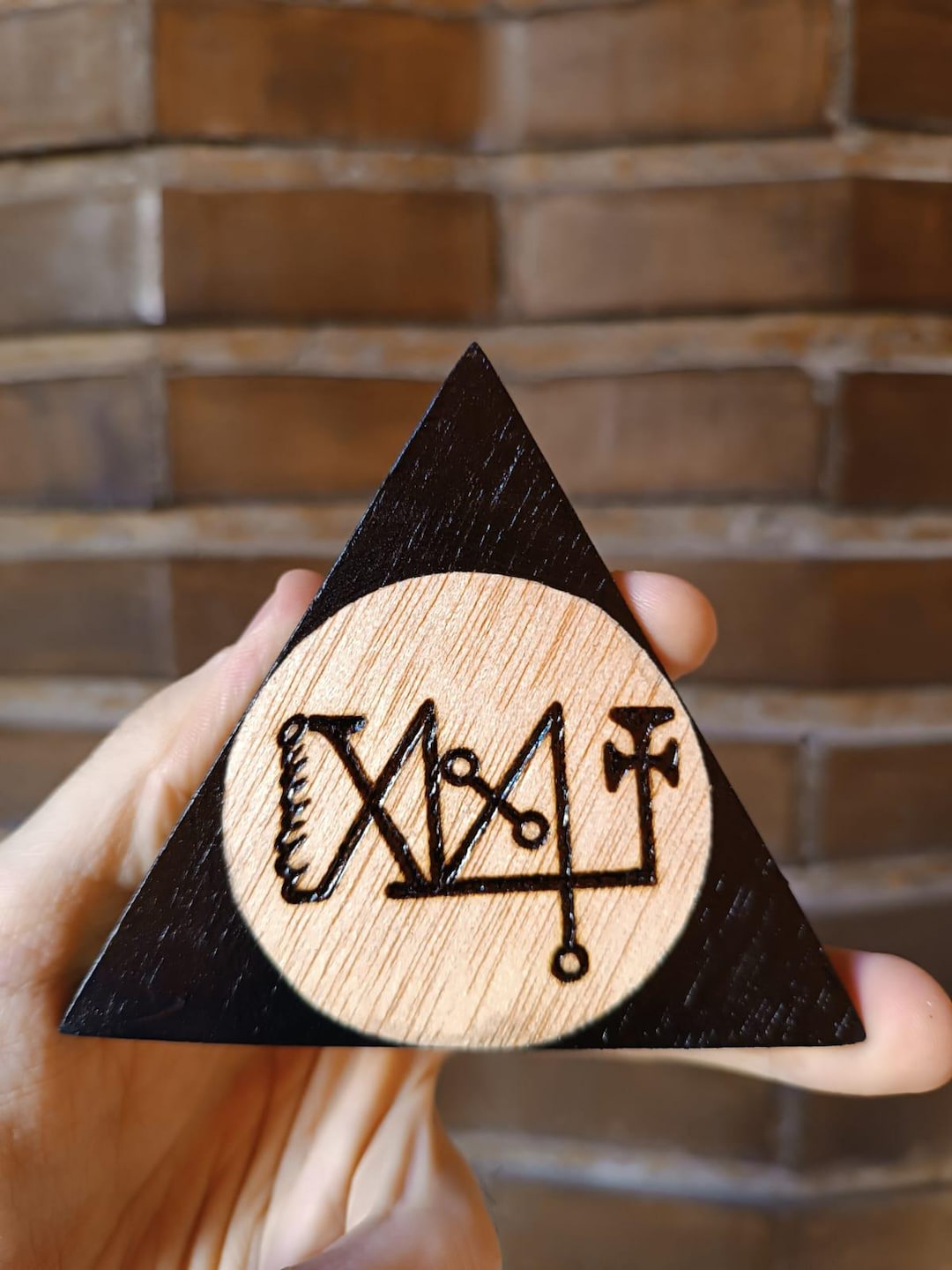 FOCALOR Sigil Goetia, Burned in Plywood, Triangle of Invocation 10cm ...