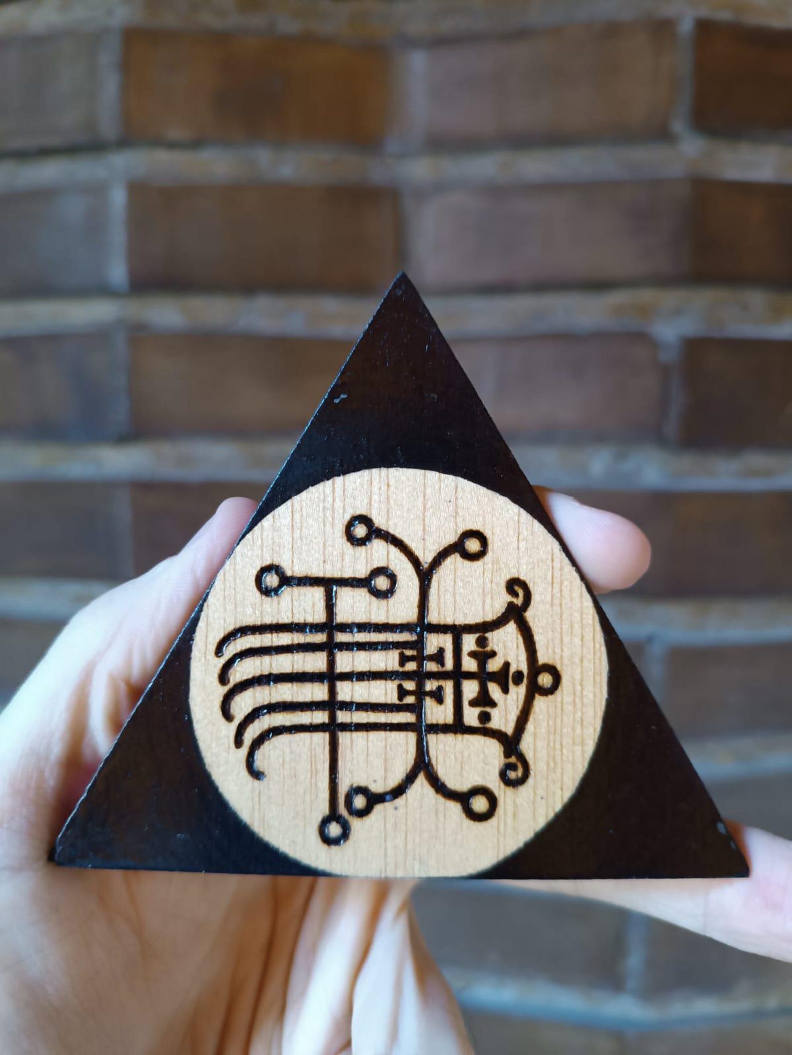 Title: NABERIUS Sigil Goetia, Burned in Plywood, Triangle of Invocation ...