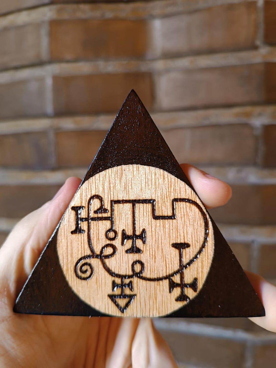 ANDREALPHUS Sigil Goetia, Burned in Plywood, Triangle of Invocation ...