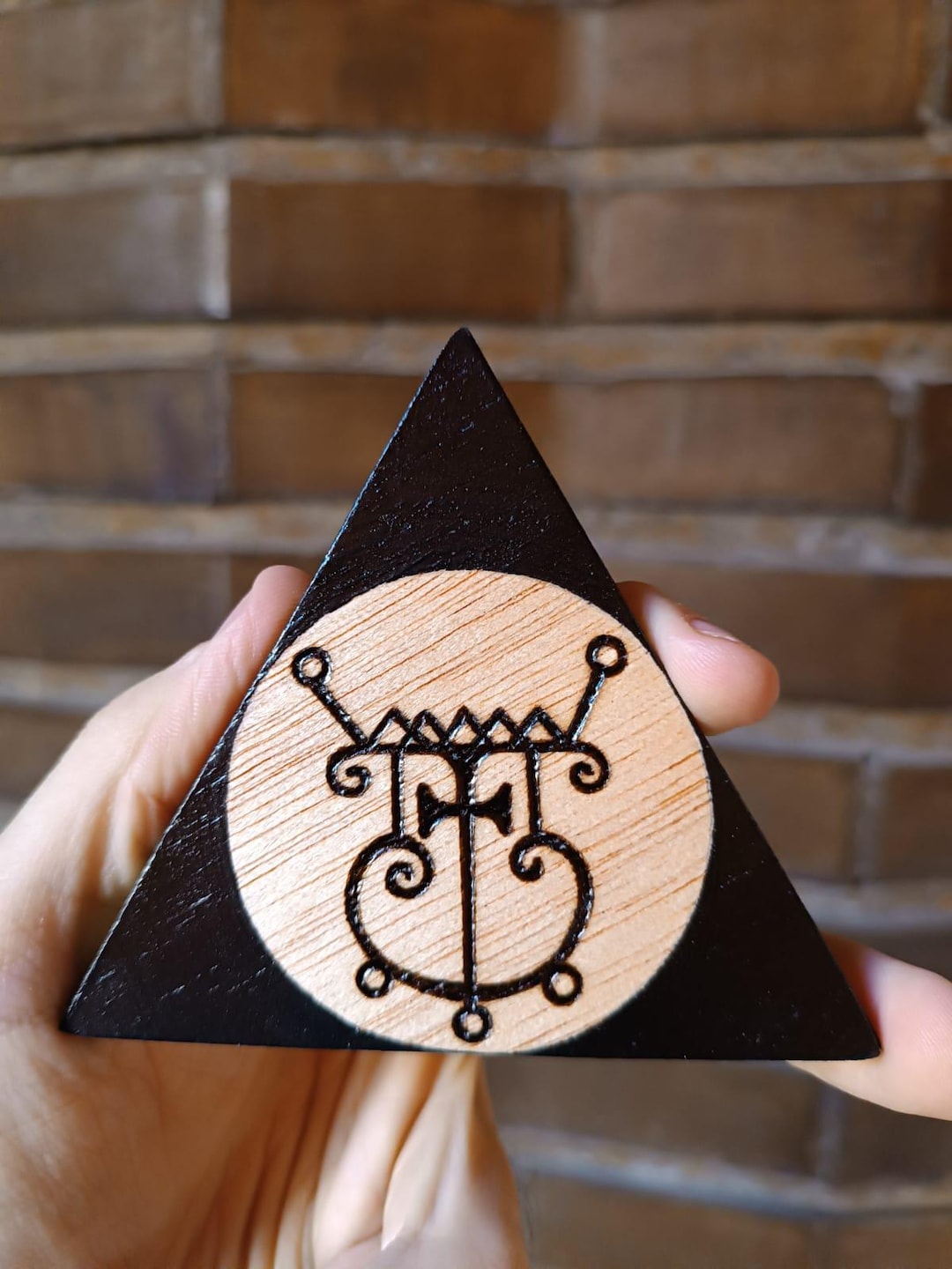 GREMORY Sigil Goetia, Burned in Plywood, Triangle of Invocation 10cm ...