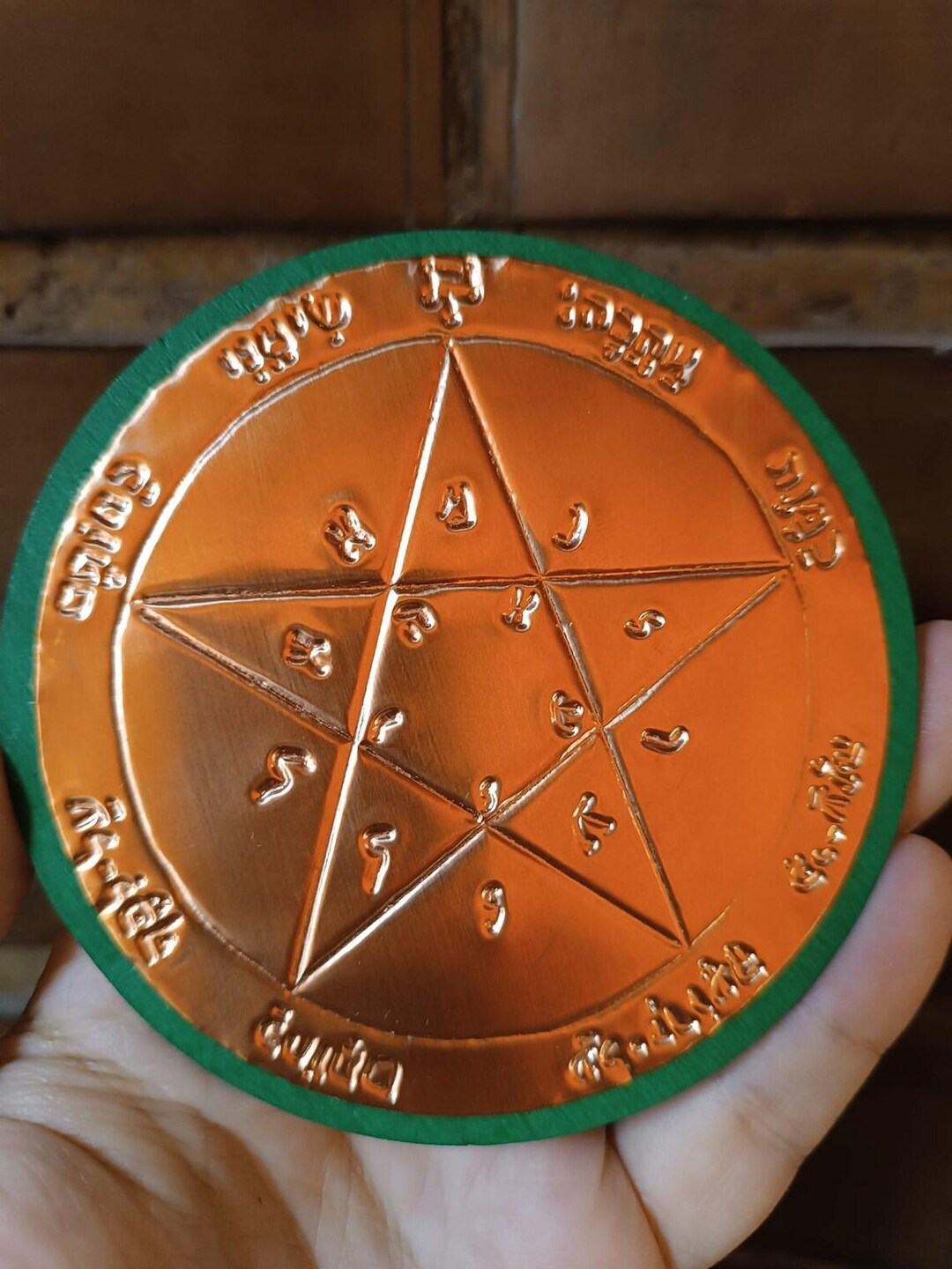 Second Pentacle of Venus Engrave in Tin , Solomon Talisman, Size 7,5cm ...