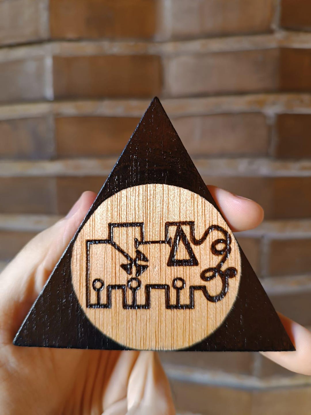 CIMEJES Sigil Goetia, Burned in Plywood, Triangle of Invocation 10cm ...