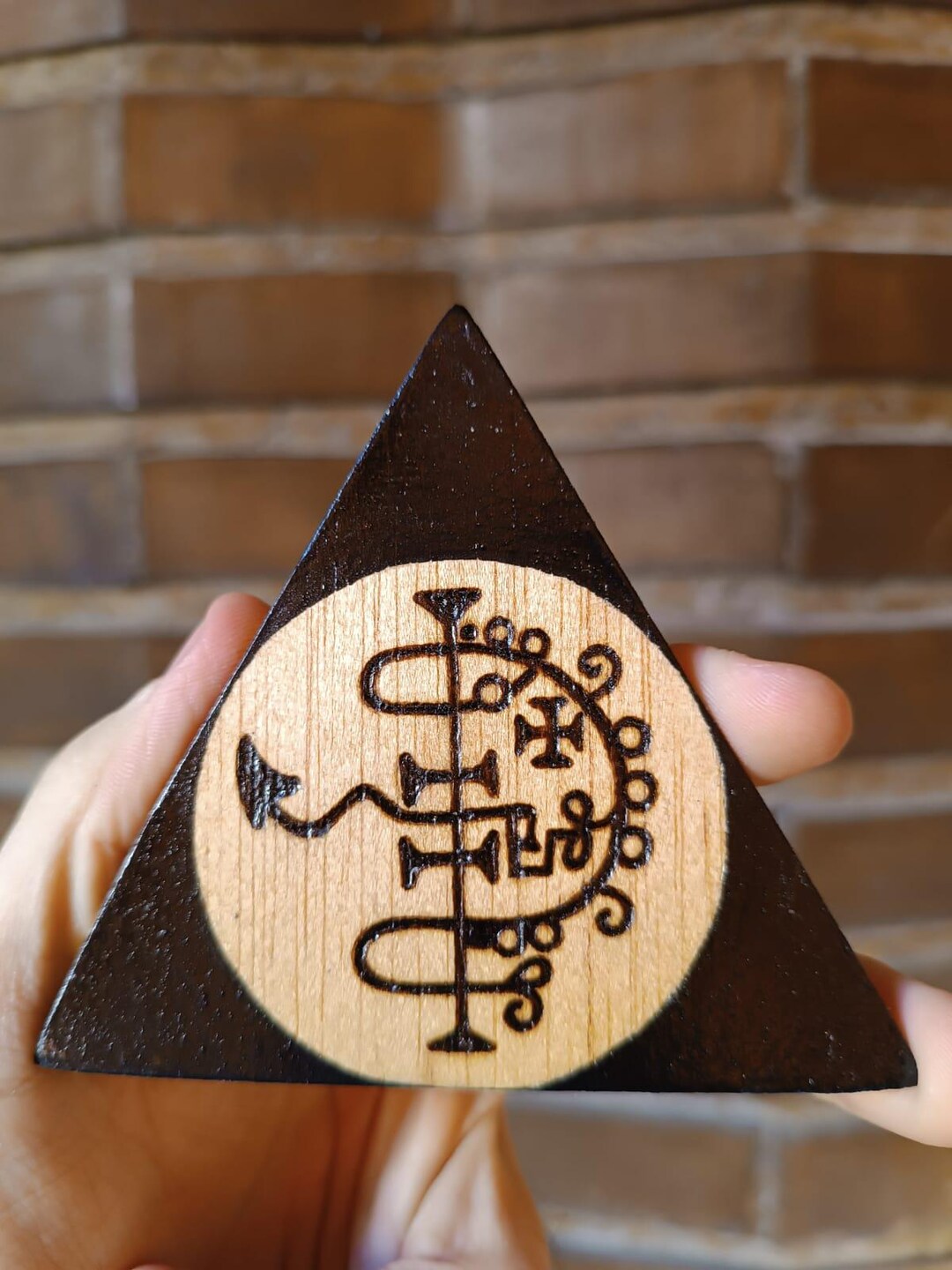 ASMODAY Sigil Goetia, Burned in Plywood, Triangle of Invocation 10cm ...
