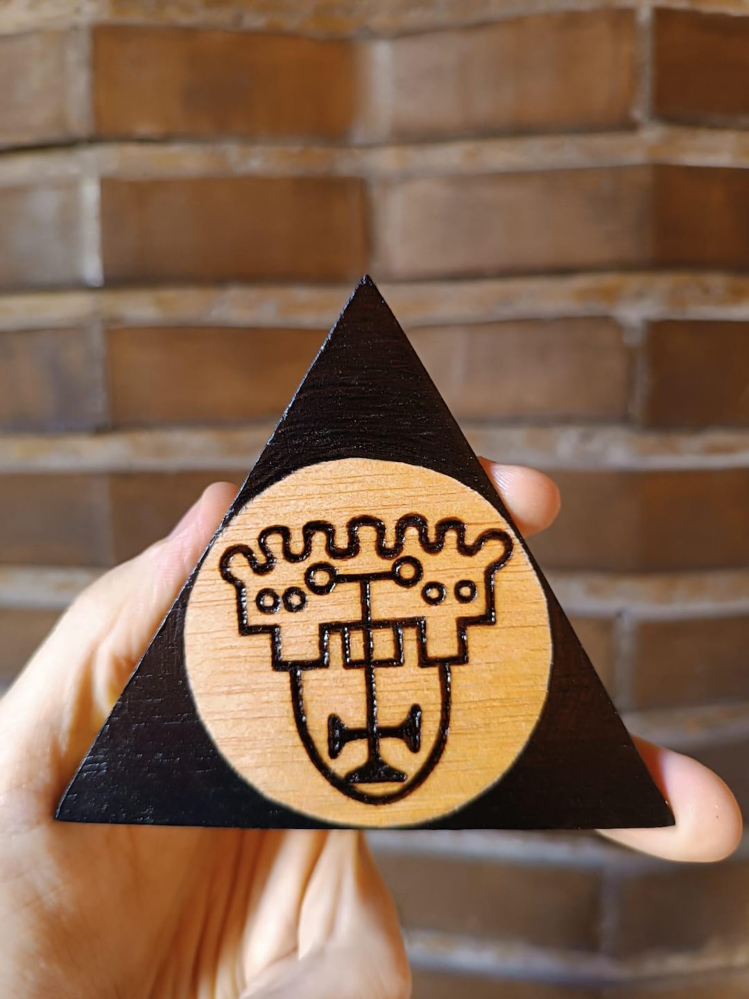 VINE Sigil Goetia, Burned in Plywood, Triangle of Invocation 10cm ...