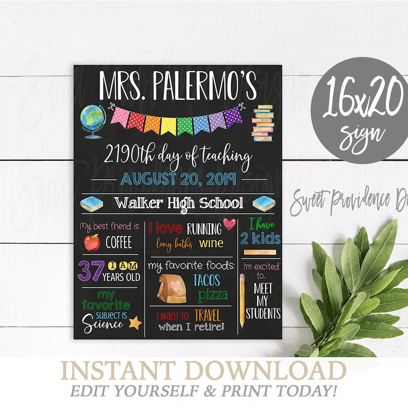 First Day of School Sign - Etsy