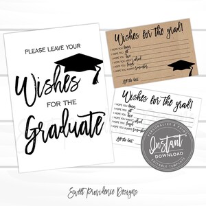 Wishes for the Graduate Cards and Sign Graduation Party - Etsy