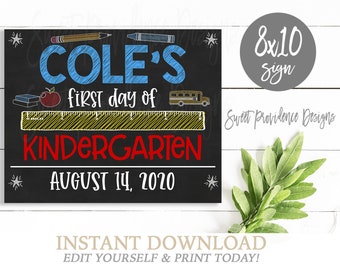 First Day of School Chalkboard Last Day Sign ANY GRADE Back | Etsy