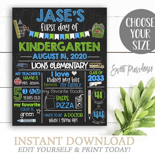 First Day of Daycare Sign Printable Chalkboard Sign My First - Etsy