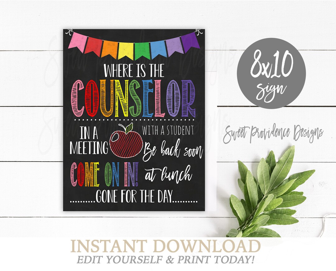Classroom Decor, School Counselor Sign, Where is the Counselor ...