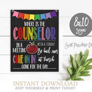 Classroom Decor, School Counselor Sign, Where is the Counselor ...