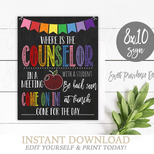 School Counselor Sign Classroom Wall Art Counseling Office - Etsy