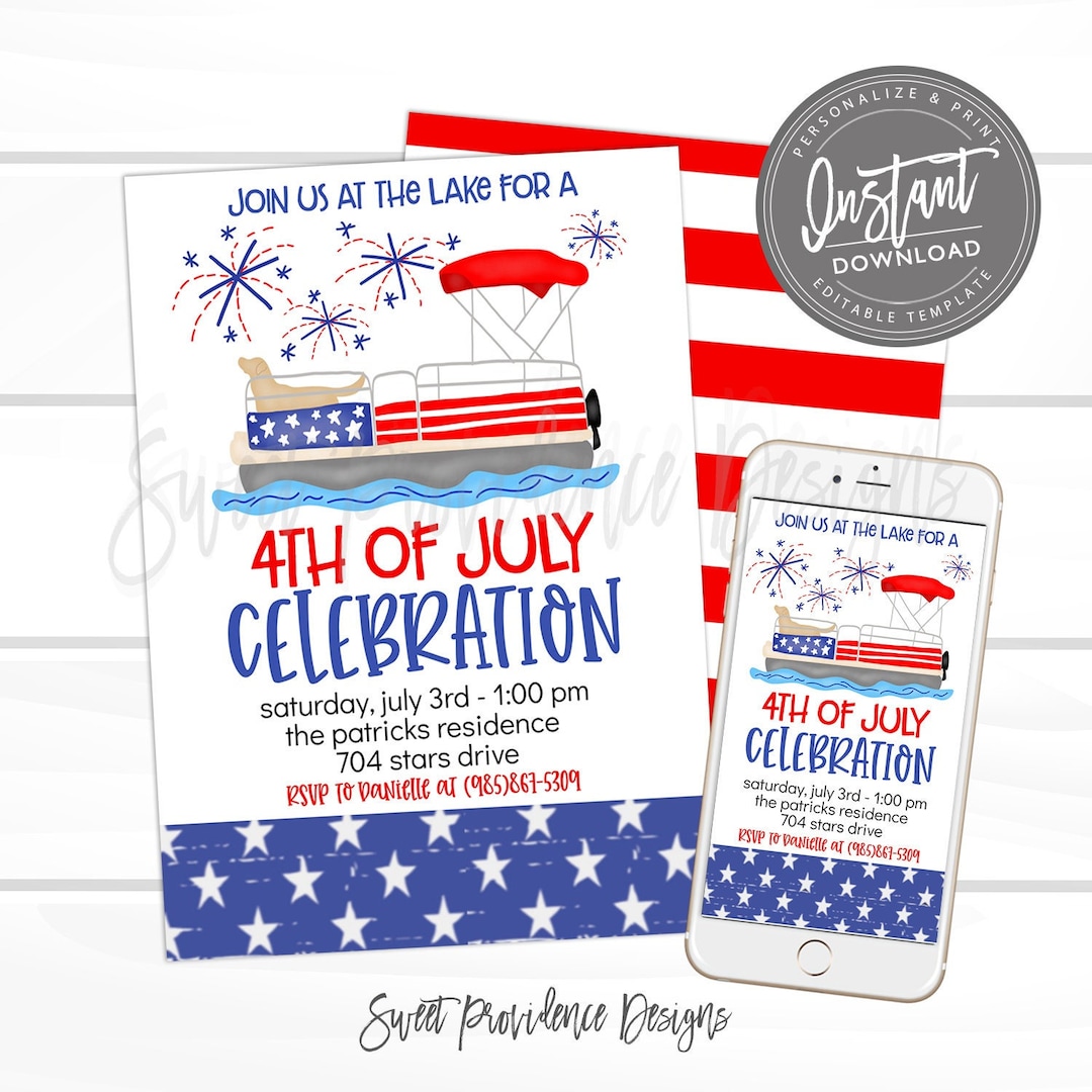 4th Of July Printable Invitations 4th Of July Celebration