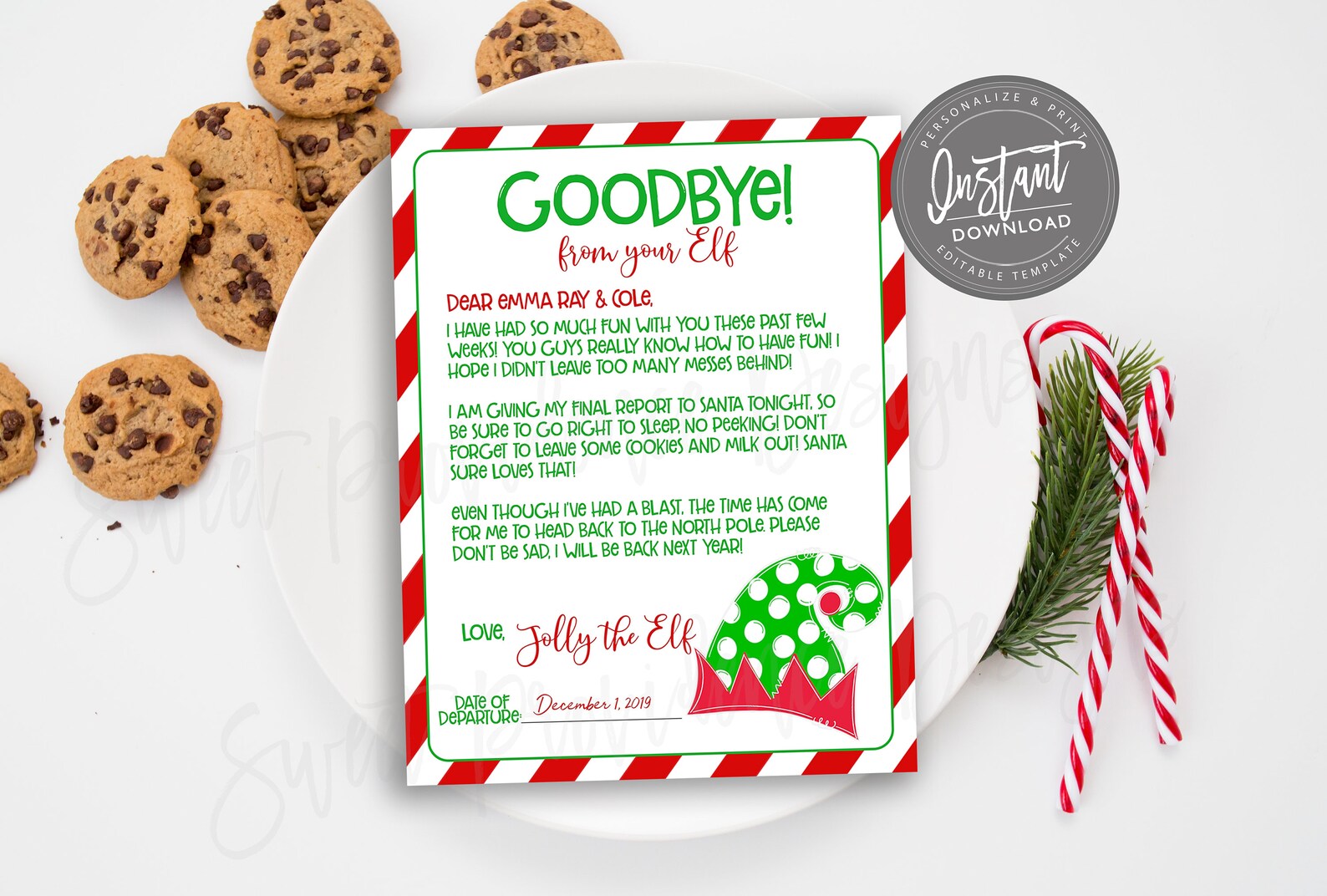EDITABLE Elf Note Cards Printable Elf Letters Notes From the - Etsy