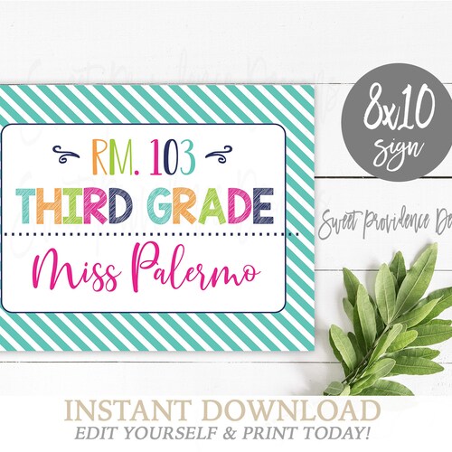 Editable Classroom Sign Instant Download - Etsy