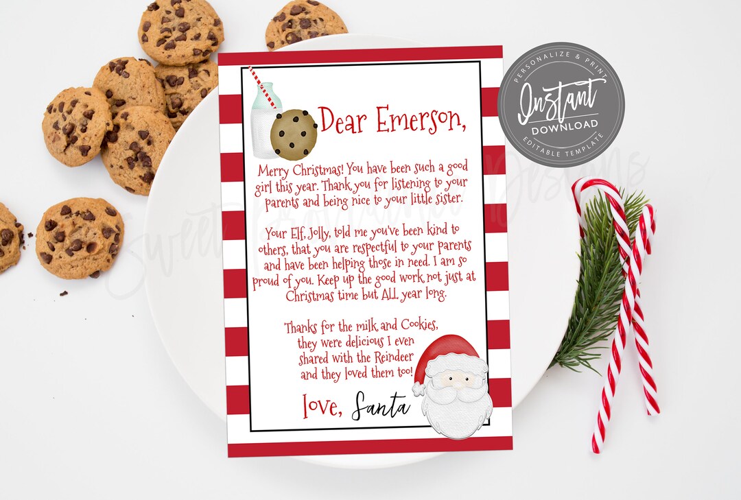EDITABLE Letter From Santa, Santa Letter Download, Personalized ...