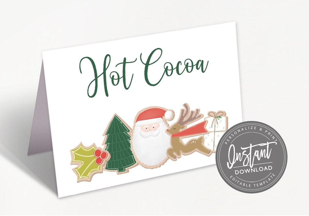 Christmas Cookie Exchange Food Sign, Editable Christmas Party Templates ...