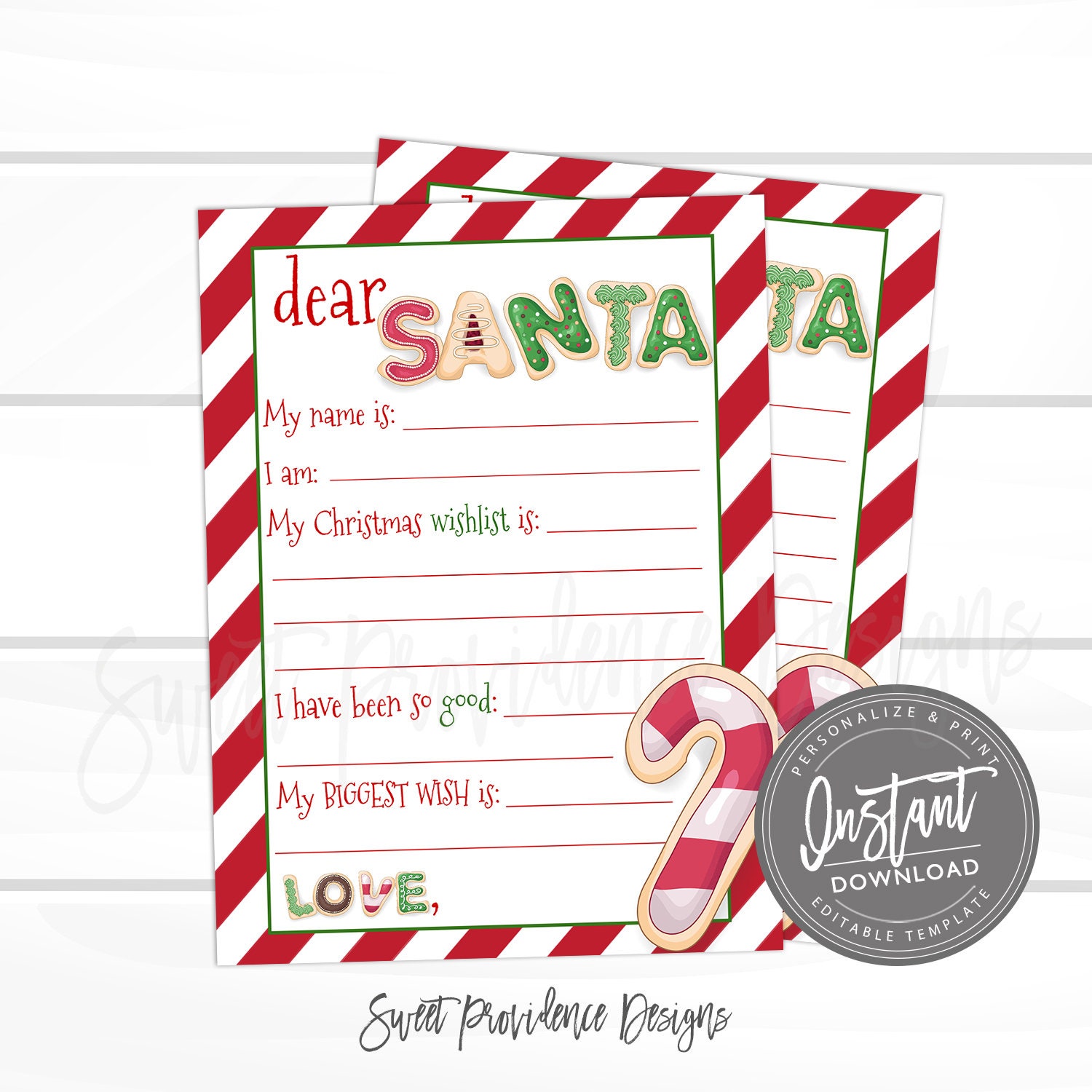 EDITABLE Letter to Santa Kids Fill in the Blank North Pole | Etsy