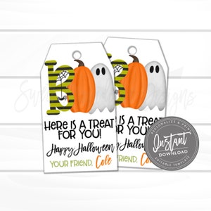 Halloween Gift Tag, Halloween Tags, Trick or Treat Favor Tags ...