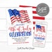 4th of July Text Invitations, Fourth of July Patriotic Flag Birthday ...