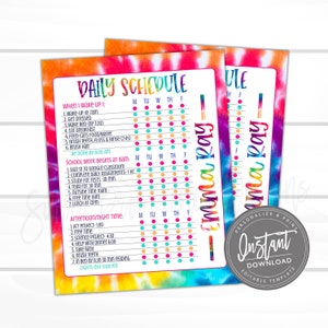 Editable Home School Planner, Customizable Kids Daily Task List Chart ...