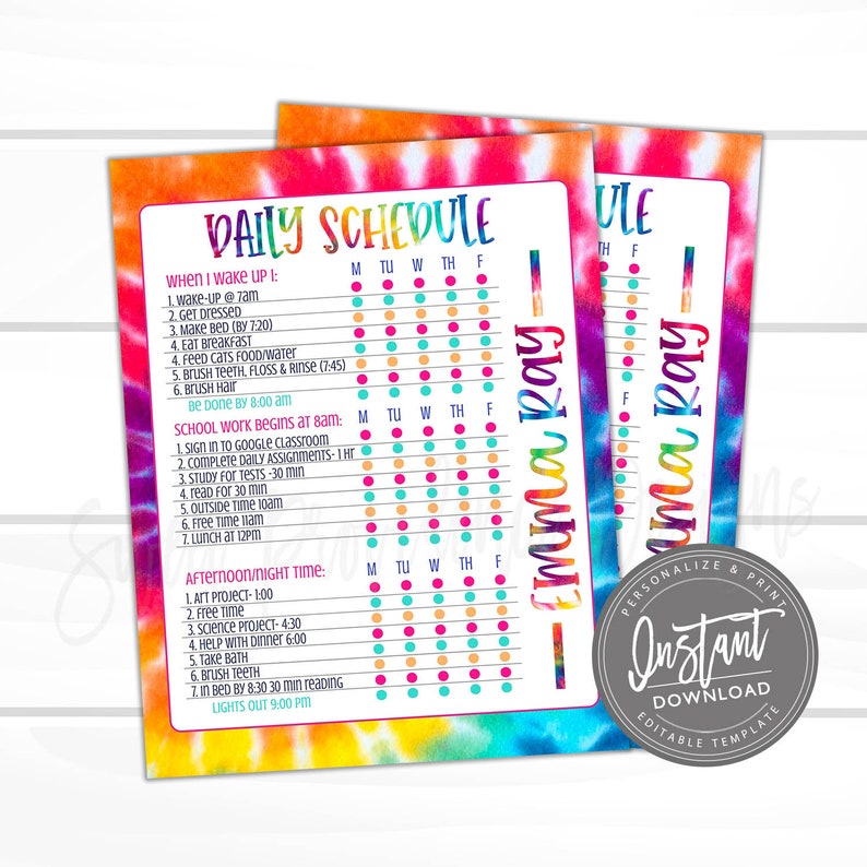 Editable Home School Planner Customizable Kids Daily Task - Etsy