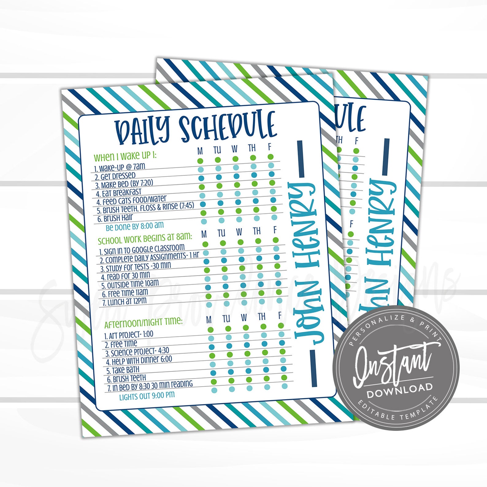 Editable Home School Printable Planner Schedule, Kids Planner, Daily ...