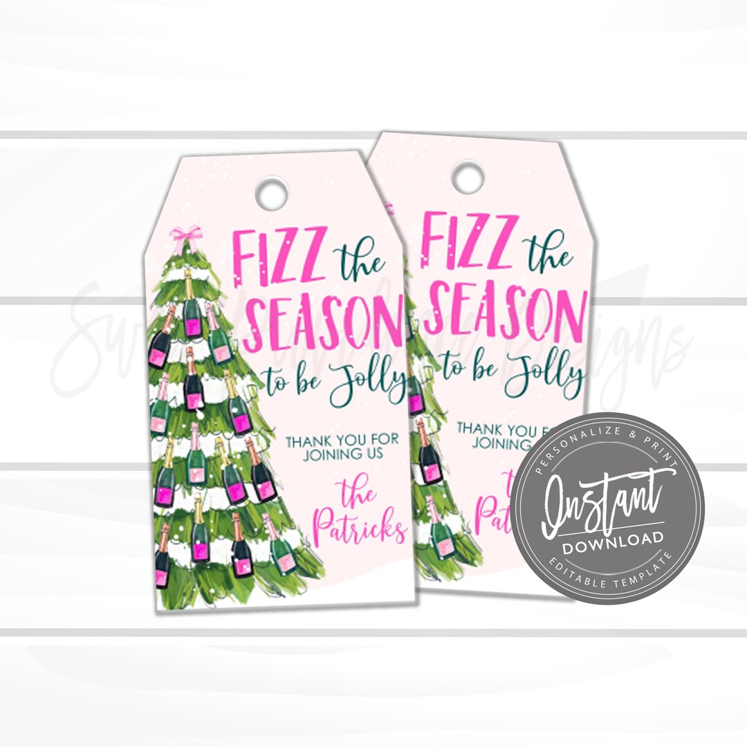 EDITABLE Christmas Favor Tag DIY Christmas Tag Holiday Favor - Etsy