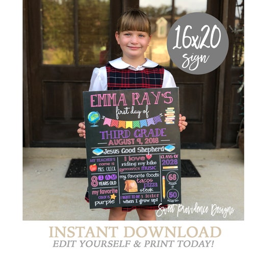 First Day of School Sign Chalkboard First Day of School ANY - Etsy