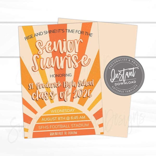 Senior Sunrise Poster - Etsy