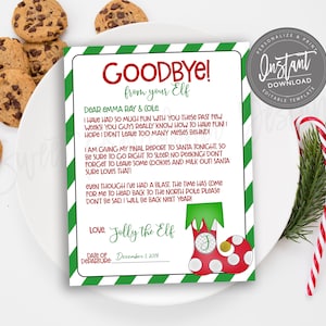 EDITABLE Elf Letter, Elf Hello Goodbye Note, Santa Letter, Custom ...