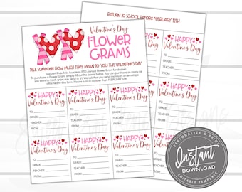 EDITABLE Valentine's Day Lollipop Candy Gram Flyer, School Fundraiser ...