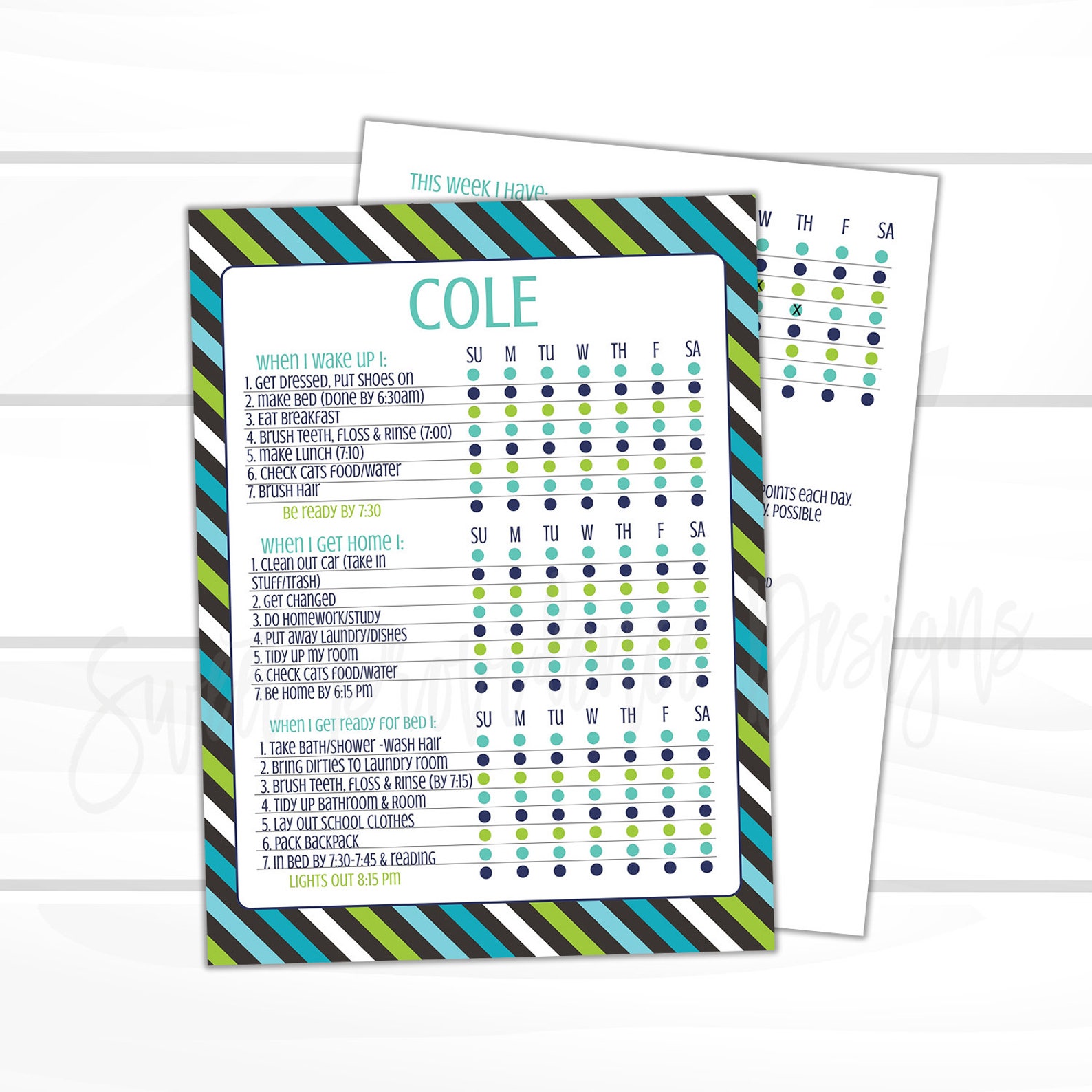 Editable Kids Checklist Daily Task List Customizable Chore - Etsy