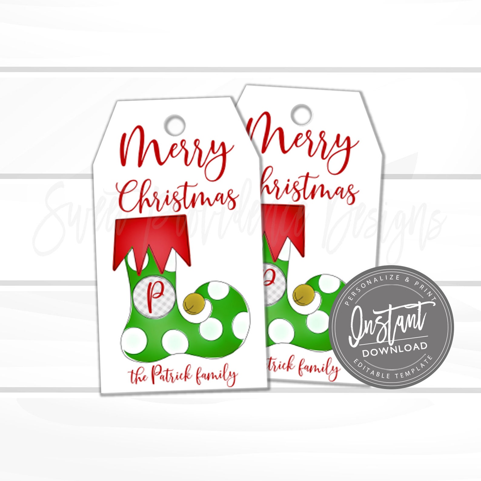 EDITABLE Christmas Elf Favor Tag DIY Christmas Tag Teacher | Etsy