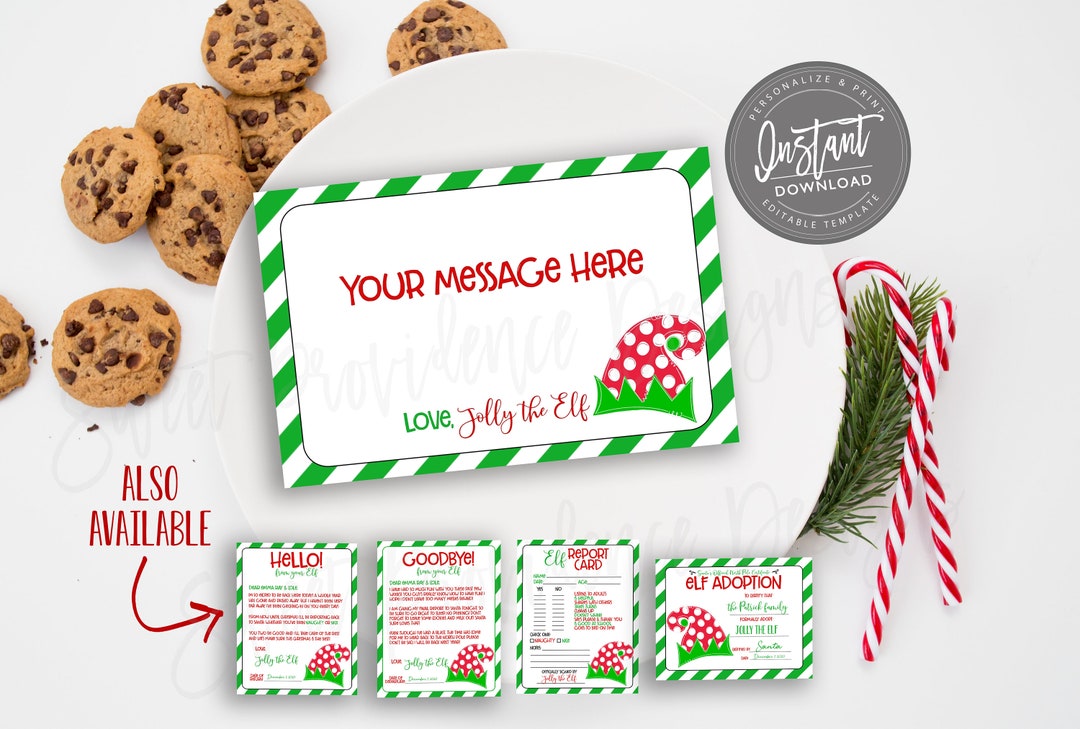 EDITABLE Elf Note Cards, Printable Elf Letters, Notes From the Elf, Elf ...