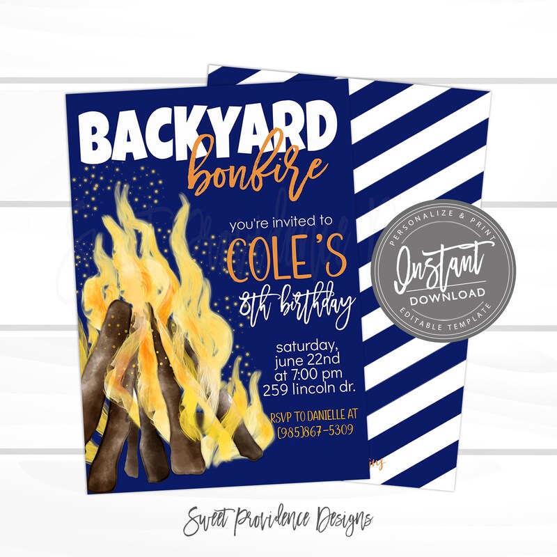 Bonfire Invitation - Etsy