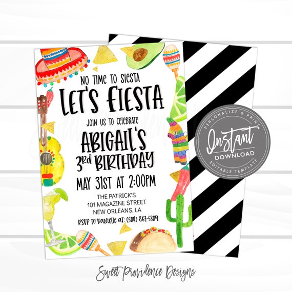 Fiesta invitation, Fiesta theme party, Nacho Average Birthday Party ...