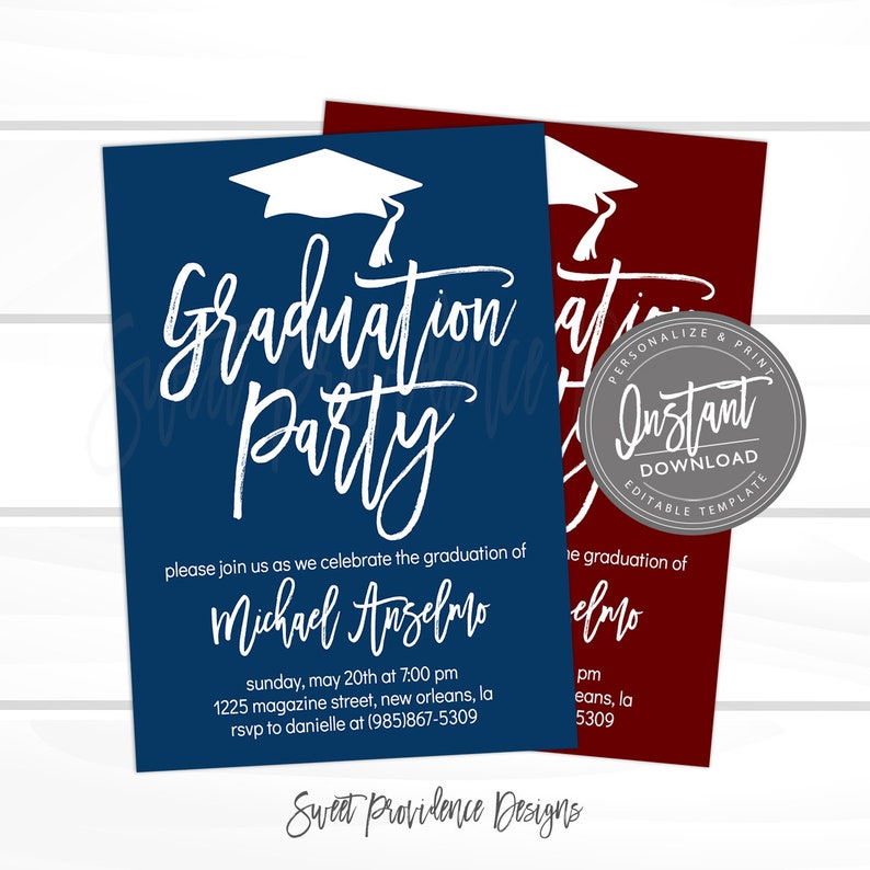 EDITABLE Graduation Party Invitation Grad Party Invite Class - Etsy