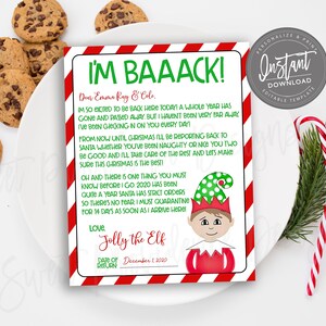 Elf Arrival Letter, Editable Elf Welcome Note, 2023 Santa Letter ...