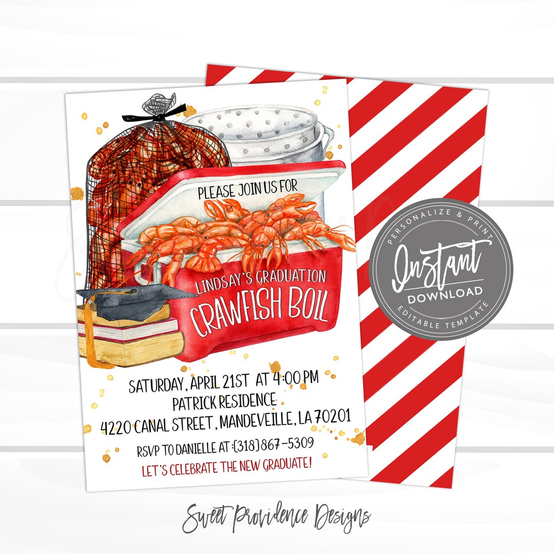 Graduation Party Crawfish Boil Invitation Crawfish Boil - Etsy