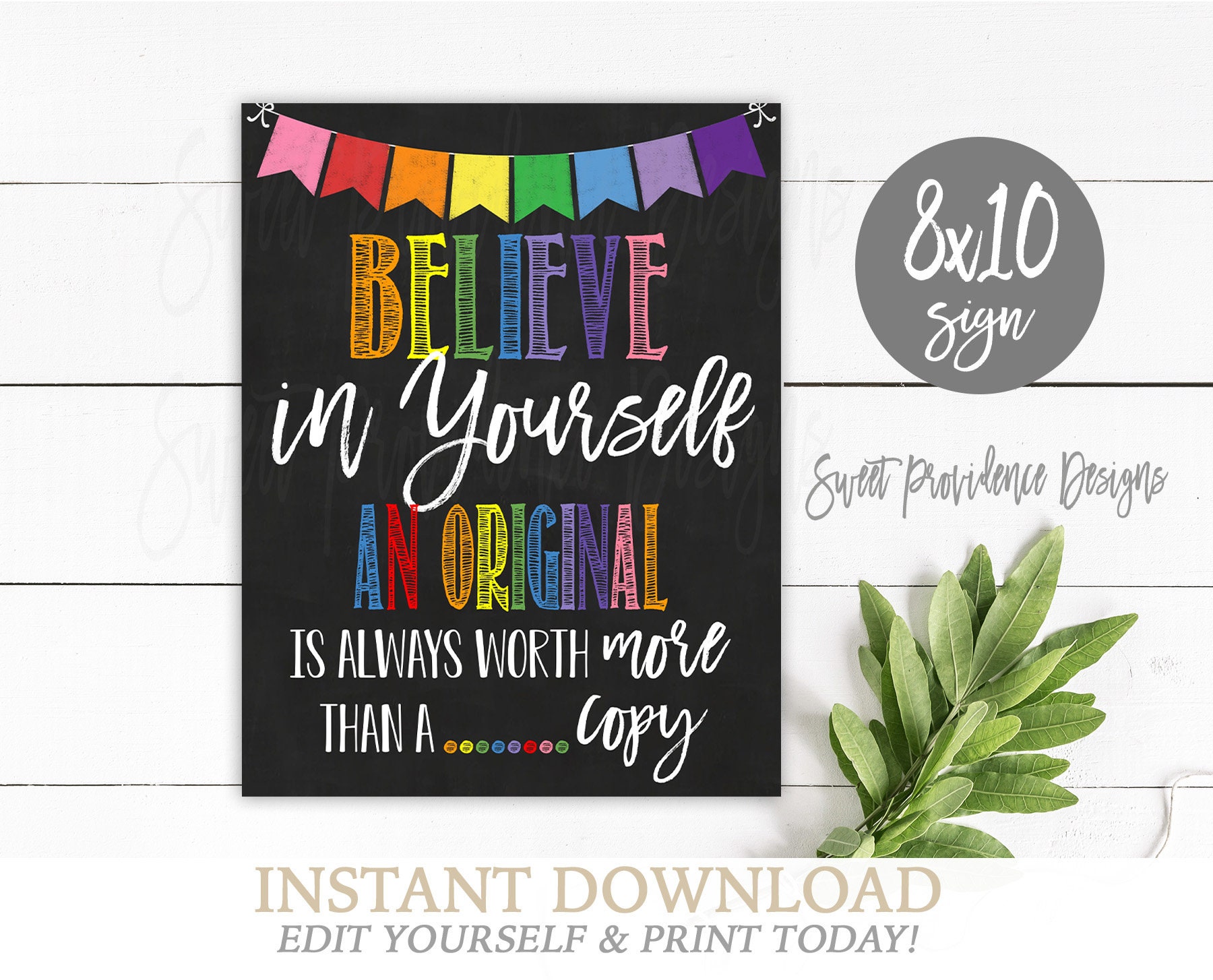 Classroom Decor School Counselor Sign Believe in Yourself | Etsy