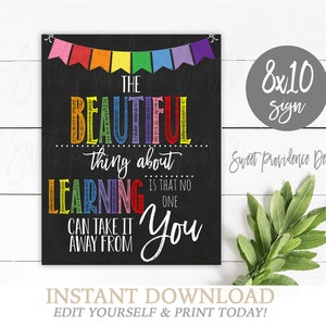 Classroom Decor, School Counselor Poster, Learning is Beautiful ...