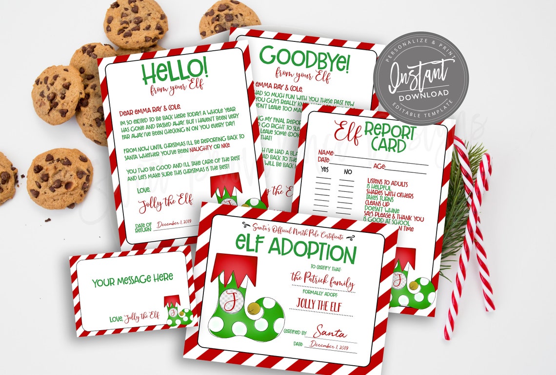 EDITABLE Elf Stationery Printable Elf Letters Notes From the - Etsy