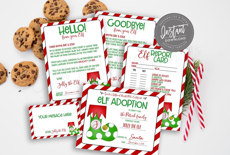 EDITABLE Elf Stationery Printable Elf Letters Notes From the - Etsy