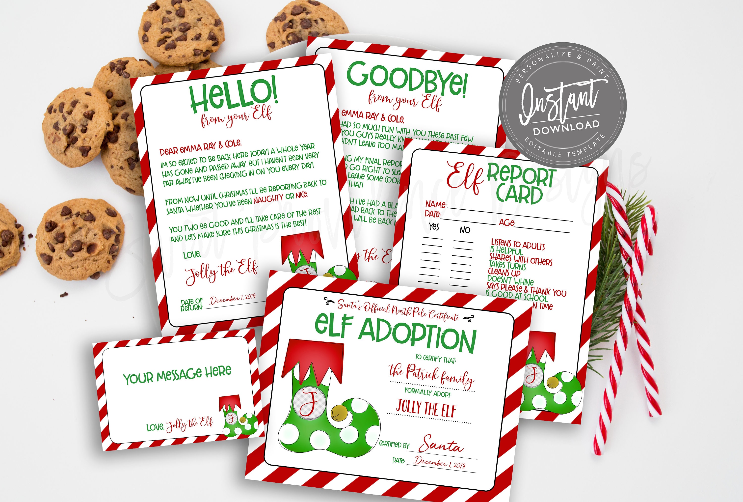 EDITABLE Elf Stationery, Printable Elf Letters, Notes From the Elf, Elf ...