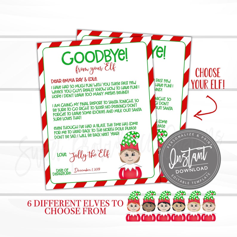 EDITABLE Elf Arrival Letter, Elf Note, Santa Letter, Custom ...