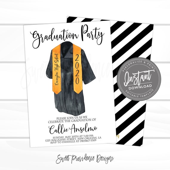 Graduation Party Invitation Grad Party invite Class of 2020 | Etsy