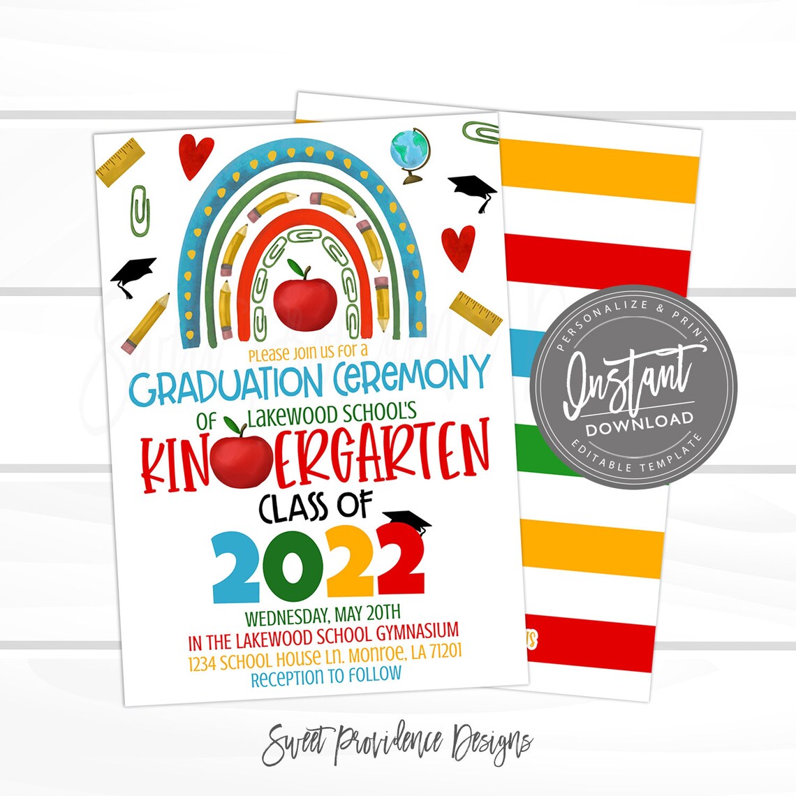 Kindergarten Graduation Ceremony Invitation Grad Party Invite - Etsy