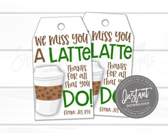 Miss You a Latte - Etsy